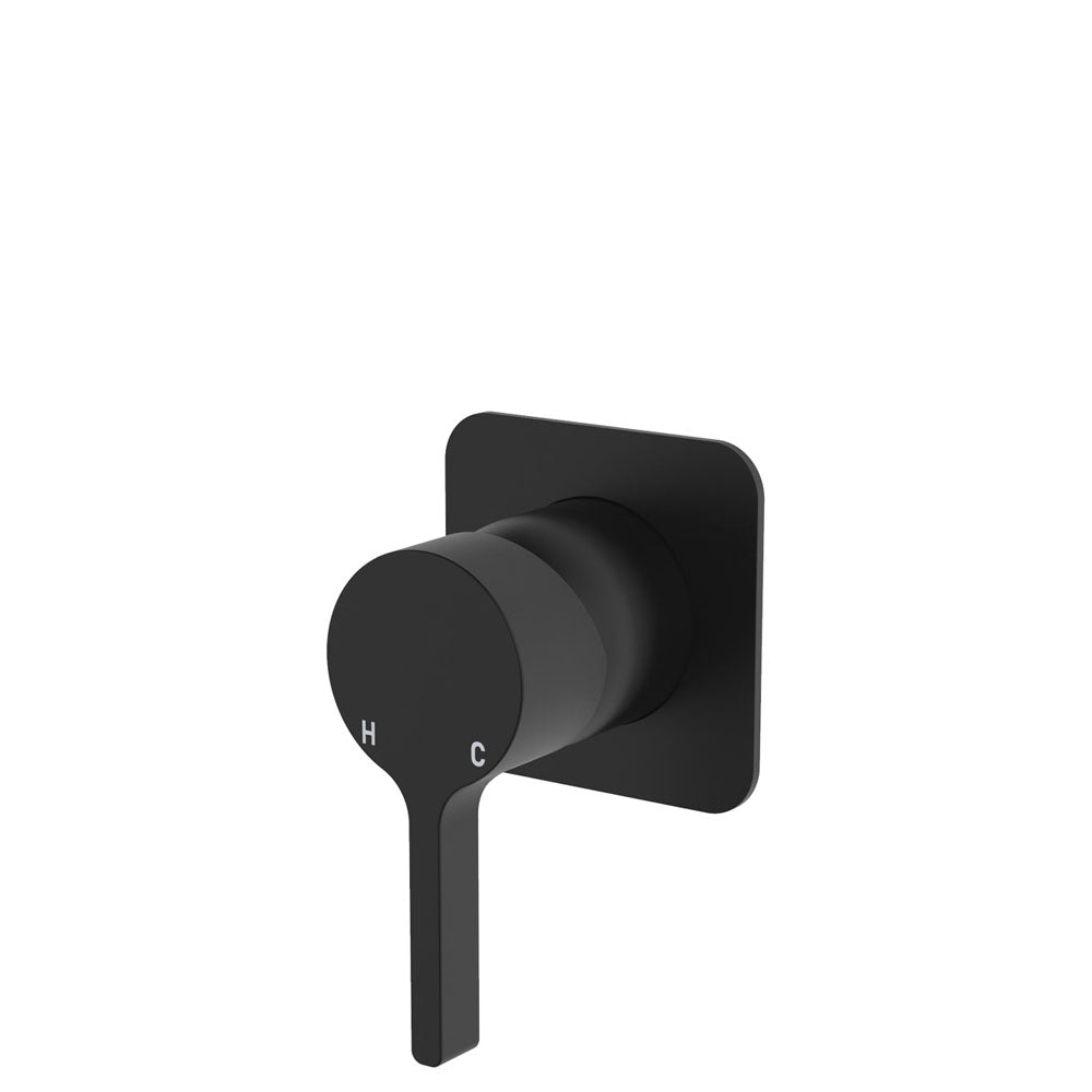 Sansa Wall Mixer, Square Plate, Matte Black – Beyond Bathrooms